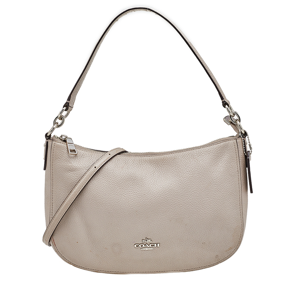 Coach | Bags | Coach Grey Leather Shoulder Bag | Poshmark